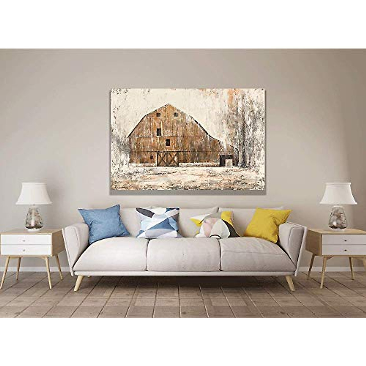 Yihui Arts Large Farmhouse Rustic Wall Decor Canvas Wall Art Painting Pictures for Dinning Room