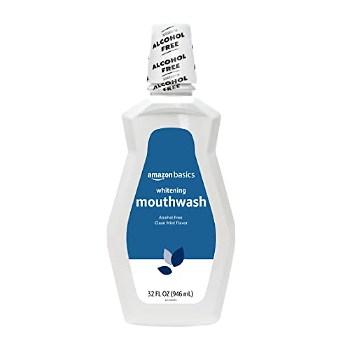 Amazon Basics Teeth Whitening Mouthwash, Alcohol-Free, Clean Mint, 32 Fluid Ounces, 1-Pack, Previously Solimo