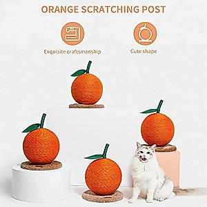 VETRESKA Orange Cat Scratching Post, Cat Scratcher with Sisal Rope, Vertical Cat Scratch Post for Cat, Kitten