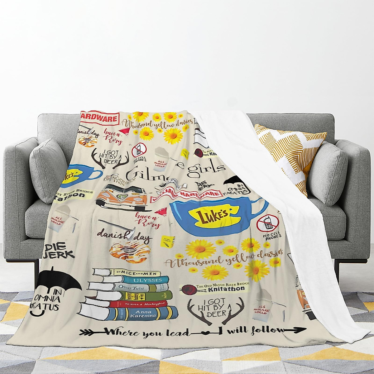 Gilmore Girls Throw Blanket Flannel Blanket Ultra-Soft Fleece Throw Blanket Suitable for All Seasons Couch Bed Living Room 60x50 Inch