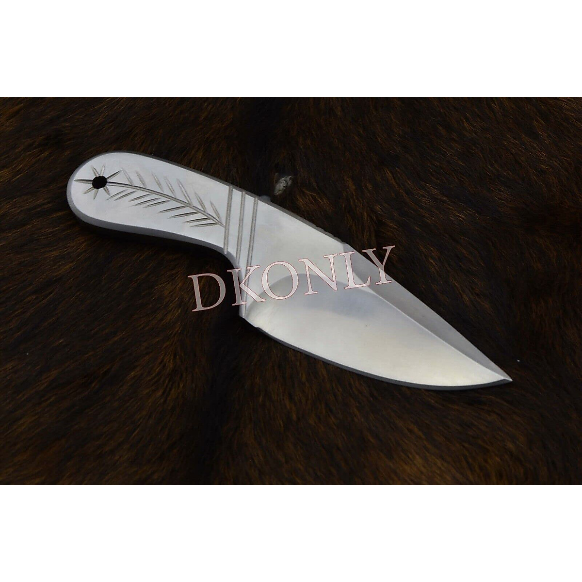 DKONLY-BLADES USA: 6.3" Custom Designed Hand-forged D2 Steel Hunting Blank Blade/Skinner Knife (i1x) (Handle Style: Flower)