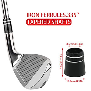 MTQY Golf Ferrule 10PCS Golf Iron Ferrules with Double Silver Rings for 0.335 Iron Shaft