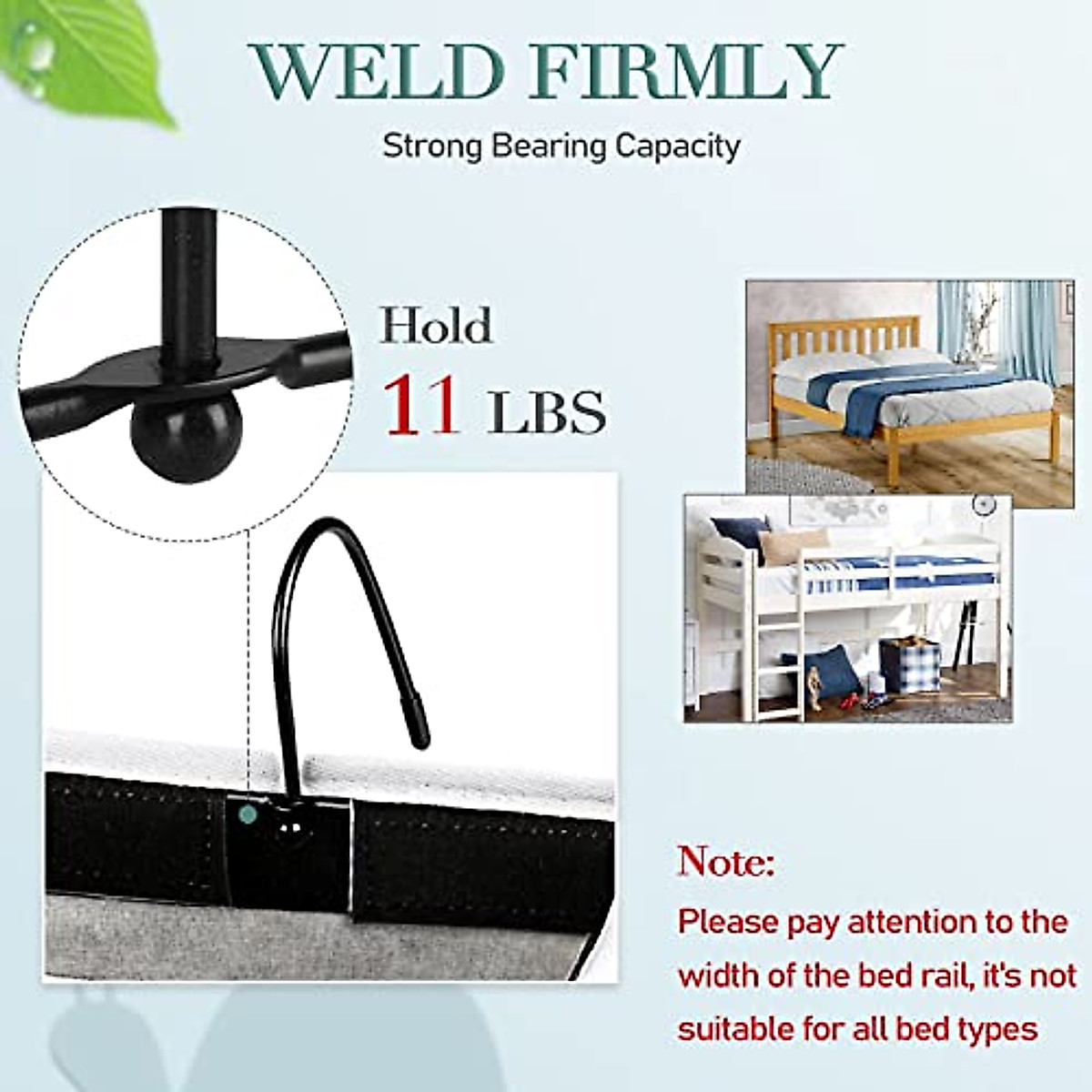 Creproly Bedside Caddy/Hanging Storage Bag for Headboards Bunk Hospital Beds Dorm for Storage Books, Keys, Mobile Phones (Black)