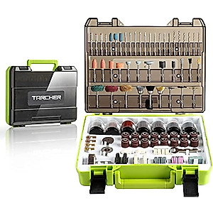 TARCHER Rotary Tool Accessories Kit 420pcs, 1/8", 3/32" and 1/16" Collets Shank Electric Grinder, Universal Fitment with Carrying Case for Cutting, Grinding, Sanding, Drilling, and Polishing