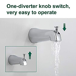 AIHOM Shower Faucet Set With Tub Spout,Shower Trim Kit With Pressure Balanced Valve, Dual-Function 5-Spray Touch-Clean Handheld Shower Head Combo, Chrome