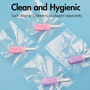 Chewies for Invisalign Aligner, 4 PCS Popsicle Silicone Chewies with Grip Handles, for Invisible or Metal Braces Aligner Munchies, 2 Grape Flavor and 2 Peach Flavor