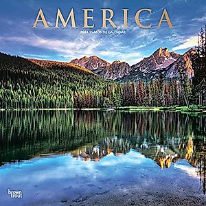 America | 2024 12 x 24 Inch Monthly Square Wall Calendar | Foil Stamped Cover | BrownTrout | USA United States Scenic Nature