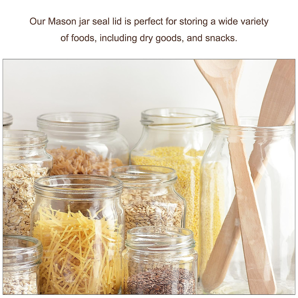 uxcell Mason Jar Lids, 5pcs - Plastic Colored Storage Lids with Seals, Regular Mouth Leak Proof Fits Canning Lids (5 Colors)