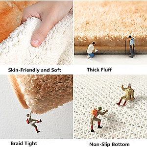 Children's ABC Round Rug 3ft Cute Animal Cow Fluffy Faux Wool Playroom Carpet Light Yellow Children's Fun Learning Alphabet Crawling Mat for Classroom School or Living Room Bedroom Kids Room