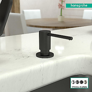 hansgrohe Focus Modern Bath and Kitchen Sink Soap Dispenser in Matte Black, 40438671