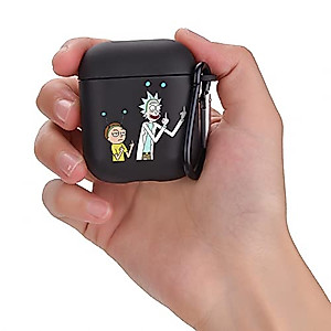 Cute AirPods Case with Keychain, Soft Funny Cartoon Protective TPU Cover Compatiable with AirPods 2nd & 1st Generation Case