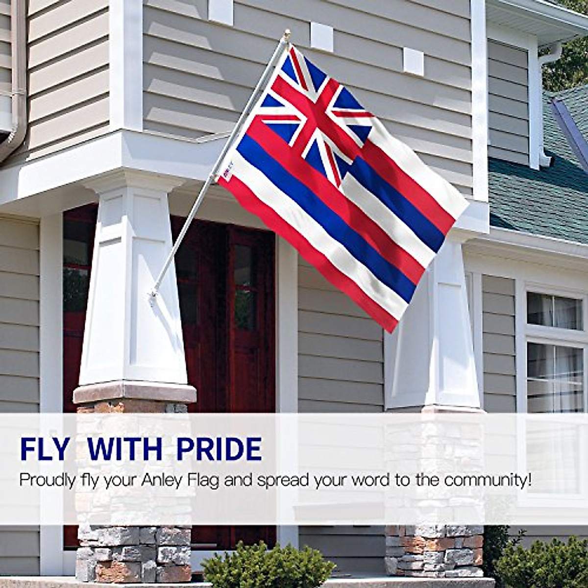 Anley Fly Breeze 3x5 Foot Hawaii State Flag - Vivid Color and Fade Proof - Canvas Header and Double Stitched - Hawaiian HI Flags Polyester with Brass Grommets 3 X 5 Ft
