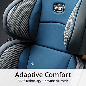 Chicco KidFit Adapt Plus 2-in-1 Belt-Positioning Booster Car Seat, Backless and High Back Booster Seat, for Children Aged 4 Years and up and 40-100 lbs. | Vapor/Grey