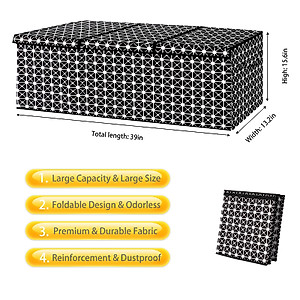 Vilucks Large Toy Box Chest, Collapsible Toy Storage Bins with Lids, Foldable Toys Storage Boxes Bins Baskets for Kids, Boys, Girls, Nursery Room, Playroom, Closet, (Grid)