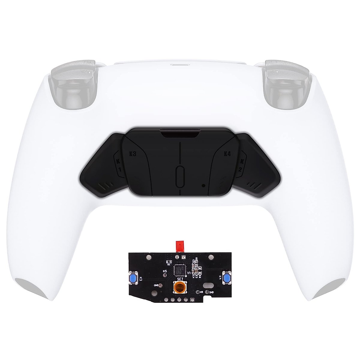 Turn RISE to RISE4 Kit – Redesigned Solid Black K1 K2 K3 K4 Back Buttons Housing & Remap PCB Board for PS5 Controller eXtremeRate RISE & RISE4 Remap kit - Controller & Other Accessories NOT Included