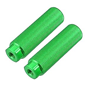 X AUTOHAUX Pair Aluminum Alloy Rear Foot Pegs Footrests Universal Green for BMX MTB Bike Bicycle Fit 3/8 Inch Axles