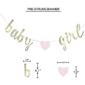 YARA Baby Shower Decorations For Girl Pink and Gold Party Decor Baby Girl Garland Banner Decoration & Supplies Rustic Rose Gold Boho Theme Paper Fans & Tassels For It’s A Girl Floral Princess Sprinkle