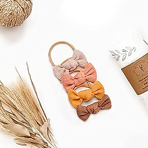 Niceye Pack of 12, Baby Girls Headbands Hair Bows Stretchy Nylon Hairbands for Newborn Infant Toddler Hair Accessories