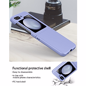 Foluu Slim Fit Case for Samsung Galaxy Z Flip 5 Case, Ultra Thin Matte PC with Non-Slip Grip Full Protection Protective Cover for Samsung Galaxy Z Flip5 5G 2023 (Purple)