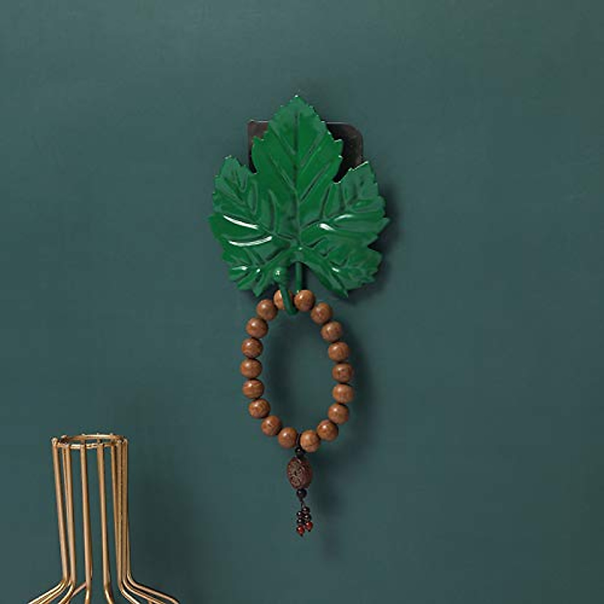 Cabilock 3pcs Leaf Shaped Wall Hooks Decorative Iron Towel Hooks Wall Hanging Coat Key Hooks Clothes Hangers Home Decoration (Green)