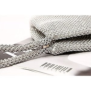 seropian Women's Evening Bag Sparkly Rhinestone Purse Ladies Triangle Designer Clutch Bag for Prom Party Wedding (Sliver)