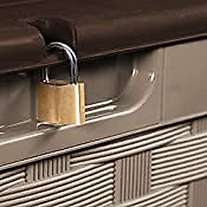 Starplast Sit-On Rattan Style Storage Box: 88 Gallon Outdoor Plastic Bin, Weather & Water Resistant, 45.7 x 22.8 x 22 Inches, 2 Color Options 56-811