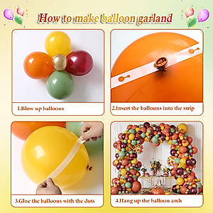 182 Pcs Fall Balloon Garland Arch Kit, Burnt Orange Wine Red Sage Green Mustard Yellow Metallic Gold Balloons Garland Kit for Thanksgiving Autumn Fall Birthday Baby Shower Party Decorations