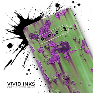DesignSkinz Green Metal with Purple Rust Protective Vinyl Decal Wrap Skin Cover Compatible with The Samsung Galaxy S20 (Screen Trim & Back Glass Skin)
