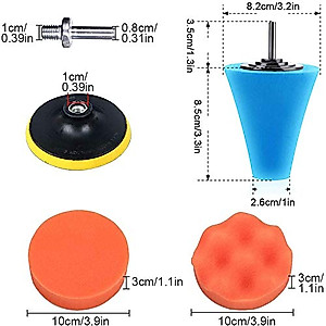 Car Buffers and Polishers Kit for Drill, 14Pcs Drill Polishing Wheel Foam Ball Buffing Pads Sponge Ball for Automotive Car Wheels Hub Care, Metal, Plastic, Ceramic and Glass