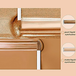 ELSOGO Liquid eyeshadow, dual-ended matte glitter 2-in-1 eyeshadow, long-lasting waterproof metallic liquid eyeshadow, velvet matte cream eyeshadow, shimmering shimmer eyeshadow makeup (04#)