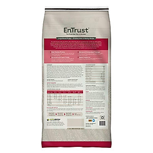 ENTRUST Large Breed Puppy Food | Real Chicken & Barley | Enriched with Super Foods, Antioxidants and Prebiotics | No Wheat or Soy | 20 Pound Bag