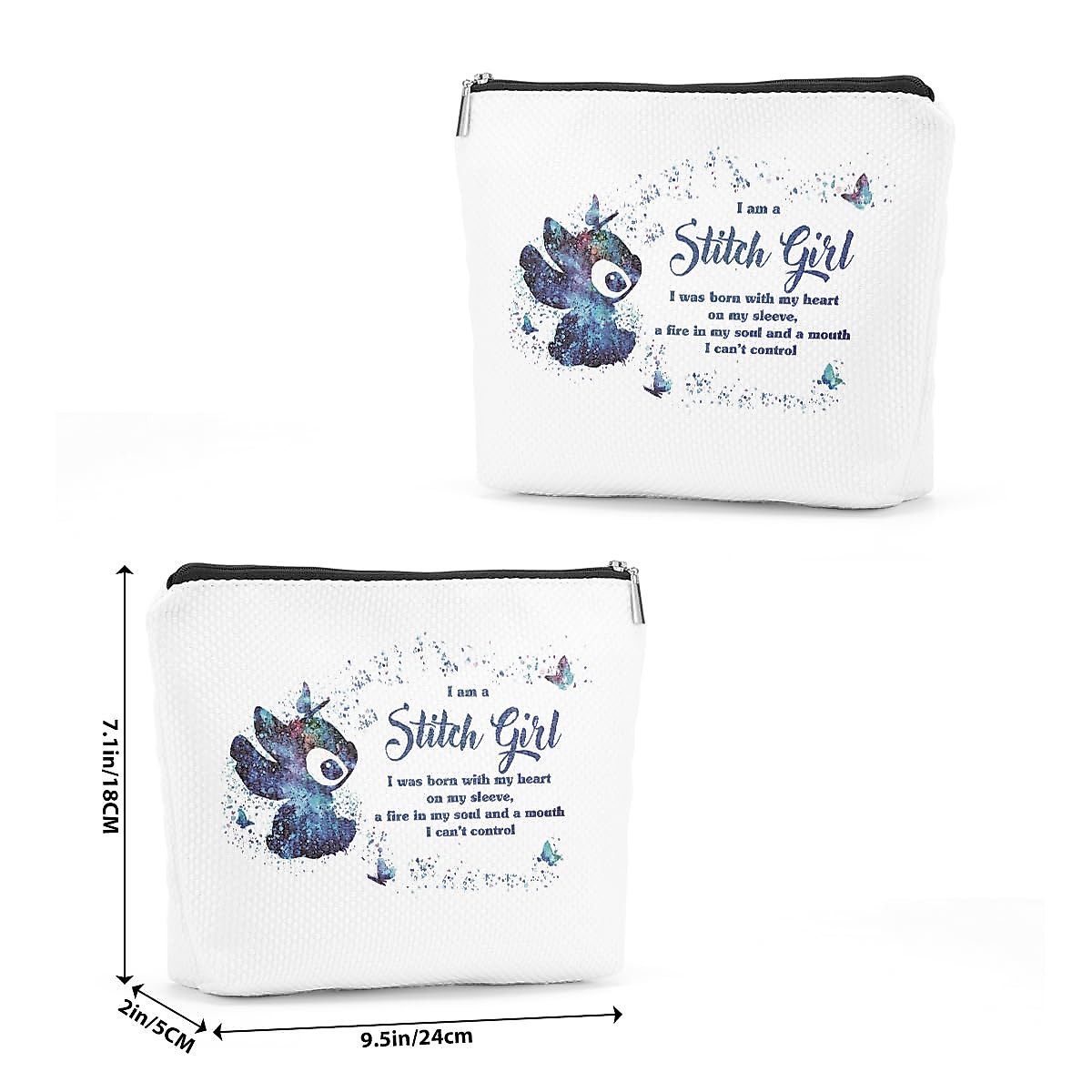 Stitch Girl Cosmetic Bag For Fans Cartoon Love Gift Hawaiian Bags Party Merch Inspired Fans Gifts Travel Makeup Bag Zipper Pouch Cosmetic Bag Toiletry Bag Gifts for Women Teen Girl Friends