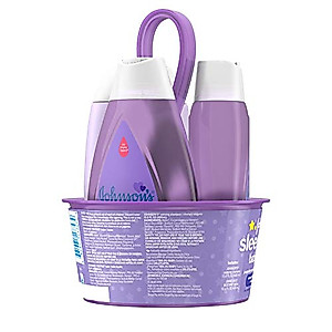 Johnson's Sleepy Time Bedtime Baby Gift Set with Relaxing NaturalCalm Aromas, Bedtime Baby Bath Shampoo, Wash & Lotion Essentials, Hypoallergenic & Paraben-Free, 4 Items