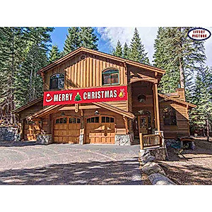Merry Christmas Banner | Large Xmas Sign | Huge Xmas House Home Outdoor Party Decoration