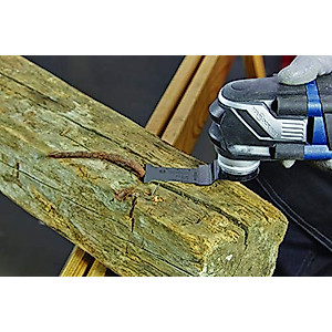 BOSCH OSL114C-10 10-Pack 1-1/4 In. Starlock Oscillating Multi Tool Metal & More Carbide Extreme Plunge Cut Blades for Cutting Iron Bar, Metal, Wood with Nails, Drywall and Tile