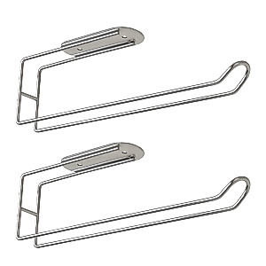 Paper Towel Holder Under Cabinet, H-SPACE Wall Mount Paper Towel for Kitchen, Self-Adhesive and Drilling Paper Towel Bar, Paper Towel Rack, SUS201 Stainless Steel 11 inch (Silver, 2PC)