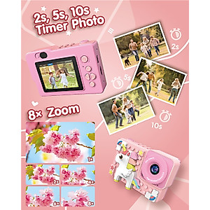 Kids Unicorn Camera Toys for Grils Boys: Kizeefun Mini HD Selfie Video Digital Camera for 3-12 Year Old Children, Christmas Birthday Gifts for 3 4 5 6 7 8 9 Baby Toddler