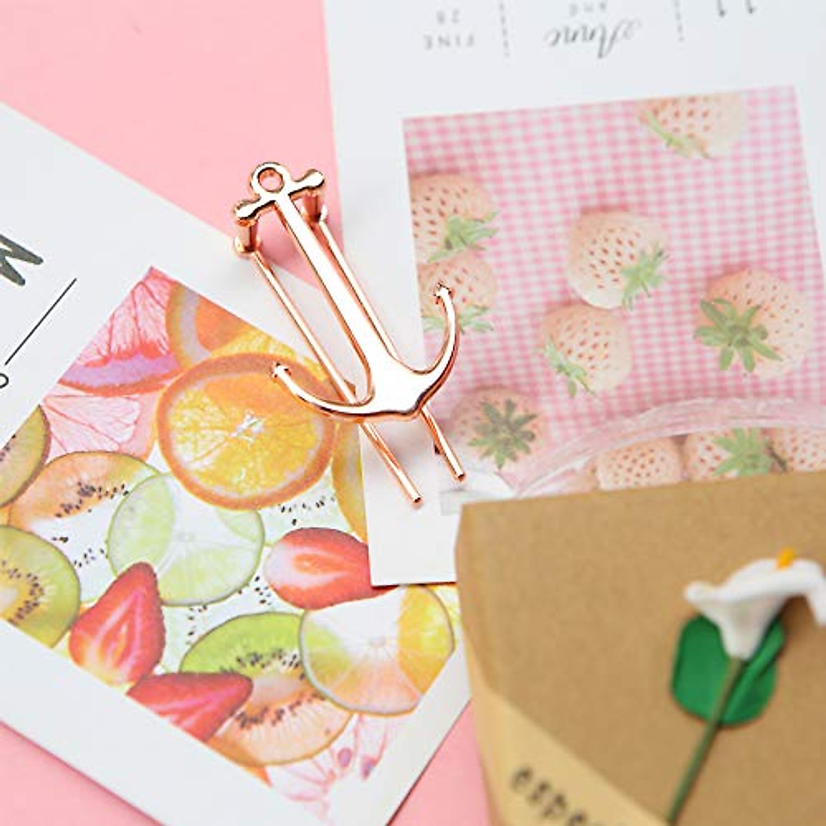 Exquisite Rose Gold Anchor Bookmarks Metal Bookmark Book Page Holder with Gift Box for School Office Students Teachers Graduation Christmas Birthday Gifts