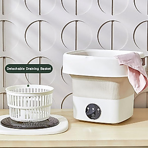 SEAHOME Portable Washing Machine, Foldable Mini Washing Machine 3 Modes Deep Cleaning Half Automatic Washt for Washing Underwear, Socks, Baby Clothes Mini Washer Perfect for Camping, Travelling