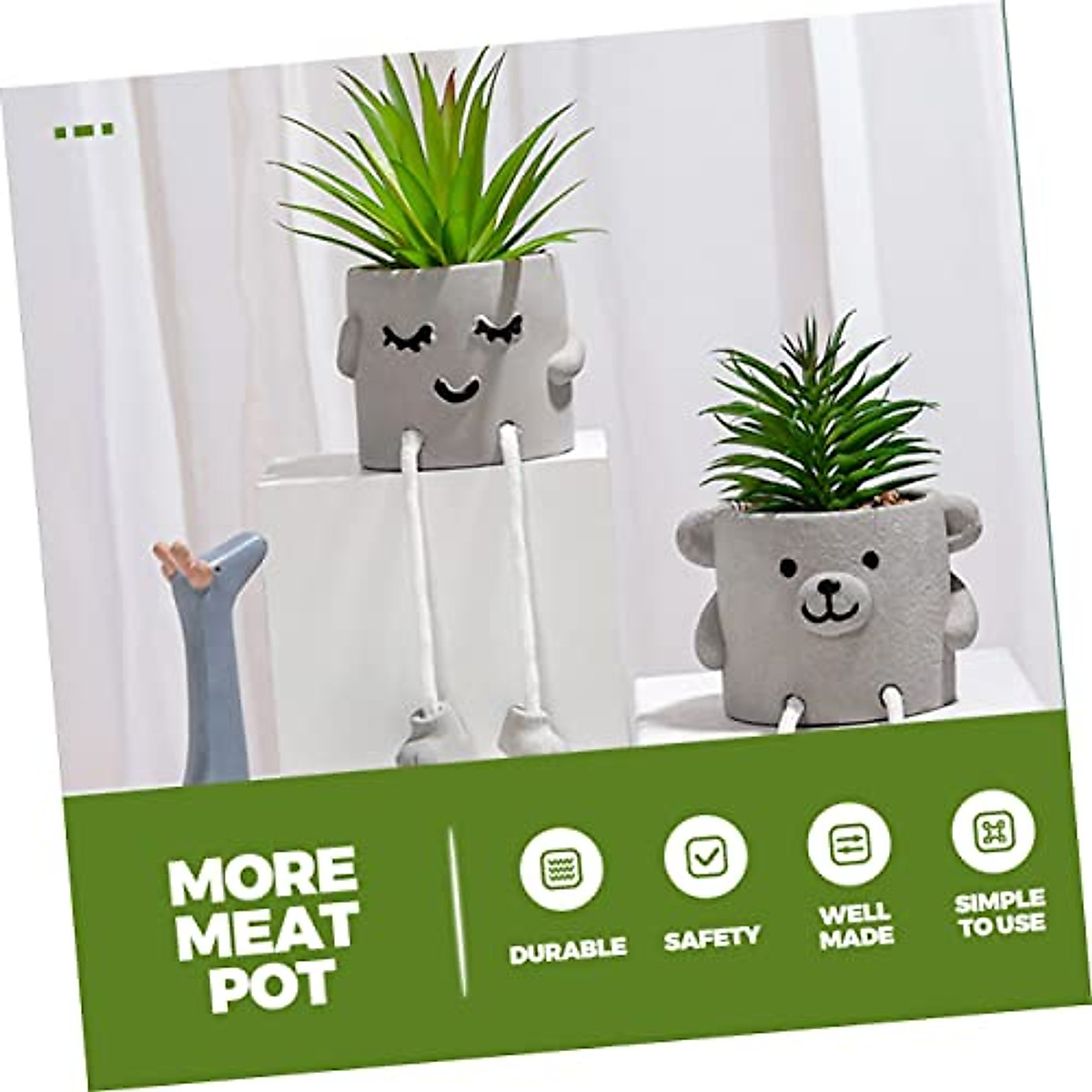 IMIKEYA Succulent Potted Plant Artificial Succulents Succulent Plants Artificial Office Plants Faux Succulents Faux Aloe Plant Fake Succulents Decor Small Decor Items for Shelf Desk Plants