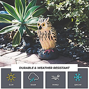 Galashield Owl Decoys to Scare Birds Away | Plastic Owls to Scare Birds Away | Owl Statue for Garden & Outdoors [Set of 2]