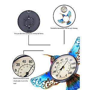 MUMTOP Indoor Outdoor Thermometer Hummingbird Waterproof Wall-Mounted Thermometer Exquisite Decoration Does not Require Any Battery