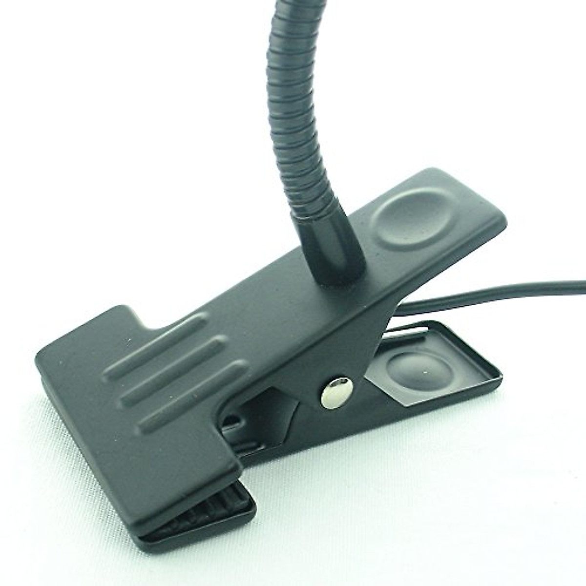 QUANS 5W Clip on Clamp Gooseneck COB LED Desk Table Light lamp Cool White 19inch Neck Black
