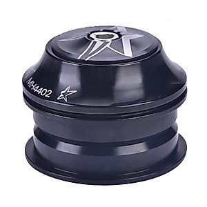 Keenso Mountain Bike Headset, Threadless 44mm Headset 1 1/8 Headset Aluminium Alloy Bicycle Headset 44mm Headset Bearing Bicycle Accessory (Black)