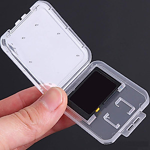 Clear Plastic Memory Card Case Compatible with SD SDHC SDXC Micro SD T-Flash Card (10 PCS)