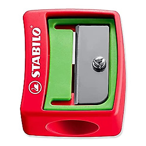 STABILO Multi-talented Pencil woody 3-in-1 - Box of 5 - Red, Dark Green, White, Silver & Gold + Sharpener