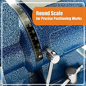 EASYBERG 5" Bench Vise with 5 inch Jaw Width 5 inch Jaw Opening 4 inch Throat Depth Ductile Iron, Multi-Purpose 360 Degree Head and Swivel Base Bench Vice with Anvil and Scale