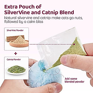 Potaroma Chirping Cat Toys Balls with SilverVine Catnip, 2022 Upgraded, 3 Pack Fluffy Interactive Cat Kicker, 3 Lifelike Animal Sounds, Kitty Kitten Catnip Exercise Toys