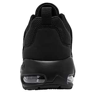 LARNMERN Men Non Slip Work Shoes Sneakers Chef Kitchen Restaurant Mens Slip Resistant Air Cushion Shoes Casual Walking Trainer, Black 13