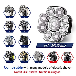 Universal Replacement Heads for Blade,Replacement Blades Compatible with Most Major Head Shaver Brands, Easy-to-Install Electric Razor Shaver Heads for Bald Men. (9 Silver)